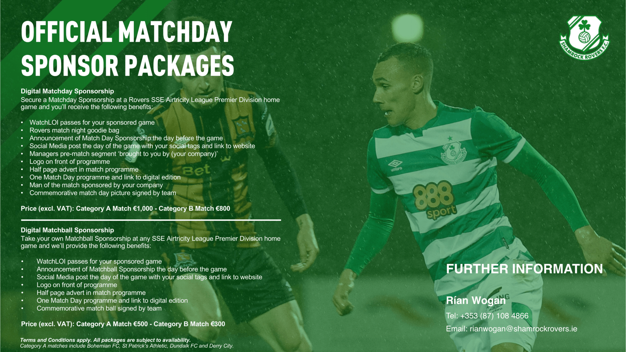 Shamrock Rovers launch 2021 Virtual Matchday Sponsorship Packages 26 ...