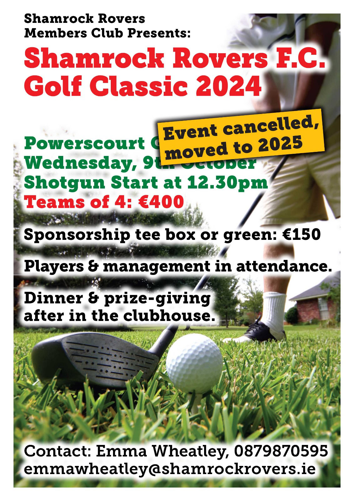 Golf Classic Postponed to 2025 8 October 2024