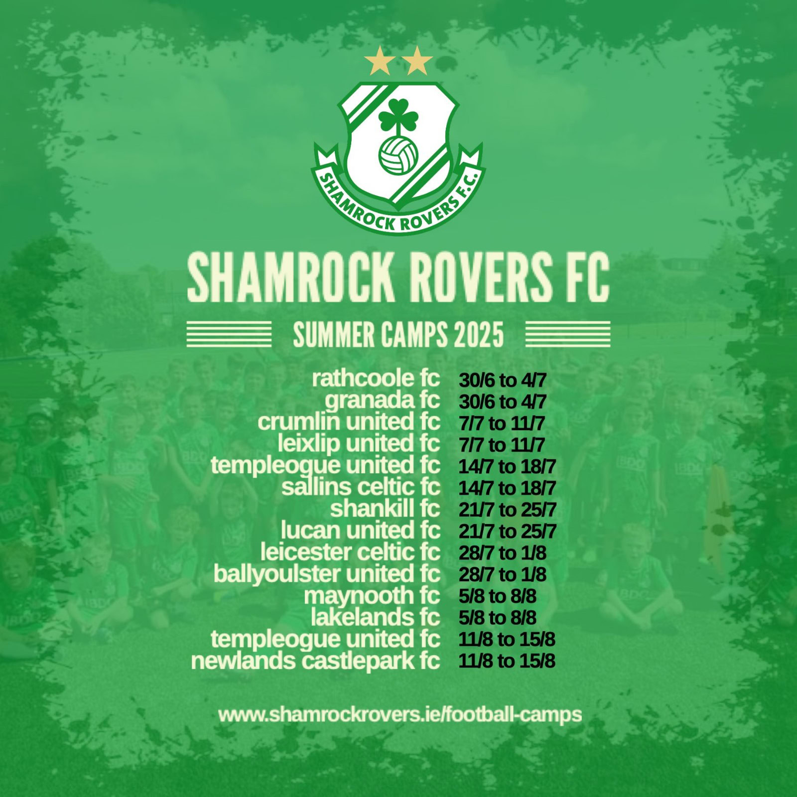 Shamrock Rovers Summer Camps 26 April 2025